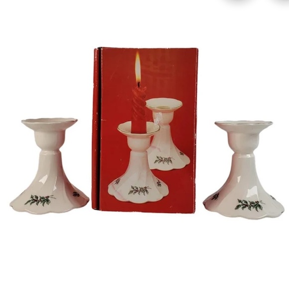 Nikko Ceramics | Dining | Nikko Happy Holidays Candle Holders Pair In ...